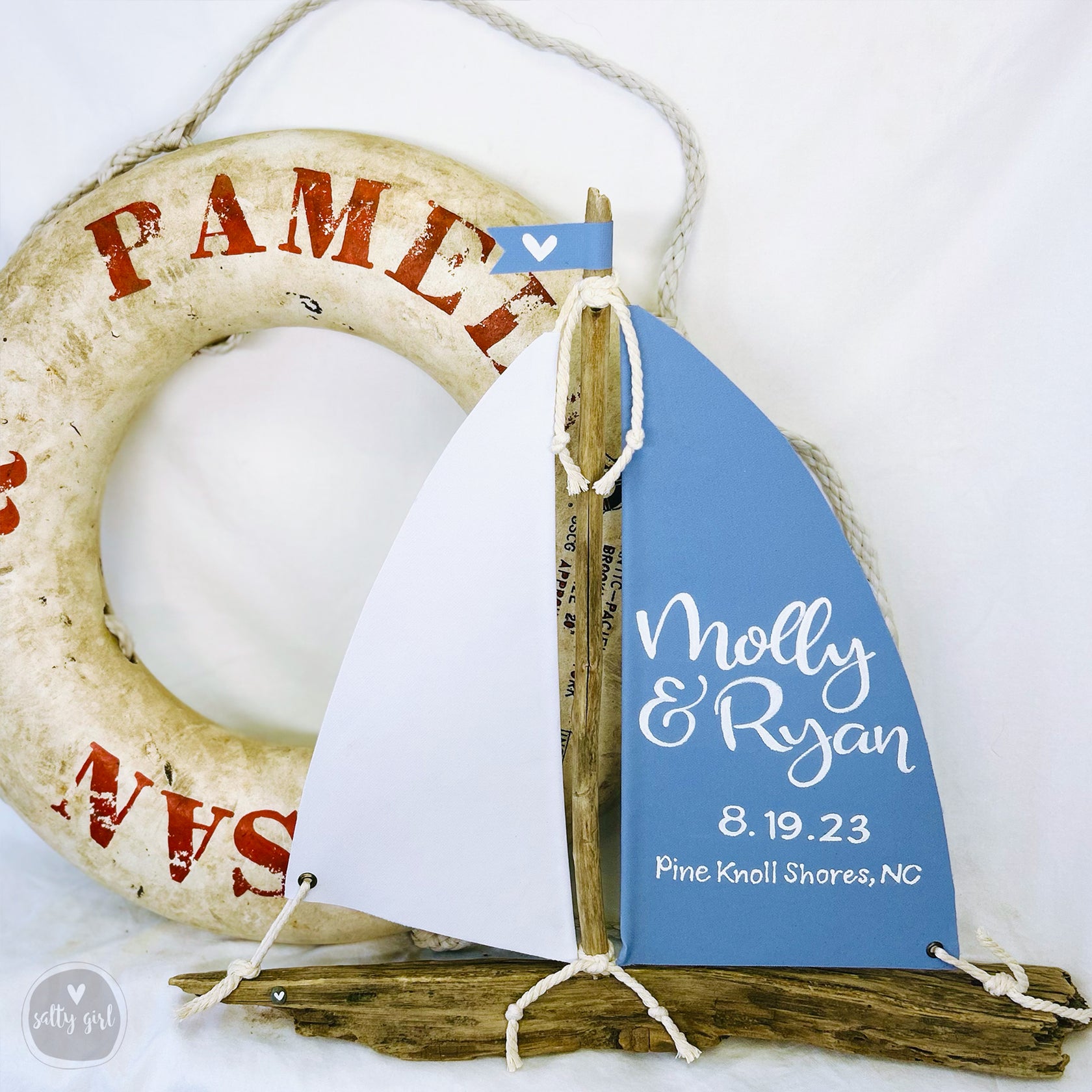 Nautical Driftwood Sailboat Centerpiece for Weddings & Events 24 Inch ...