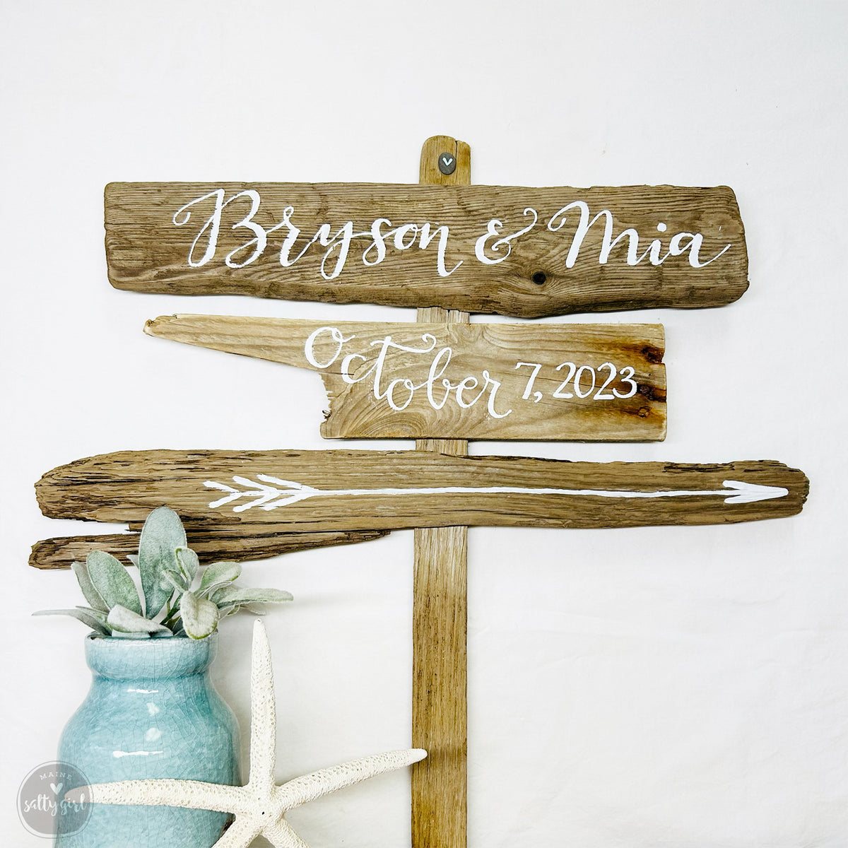 Handcrafted Driftwood Wedding Signs | 3 Tier Sign | Custom Rustic Even ...