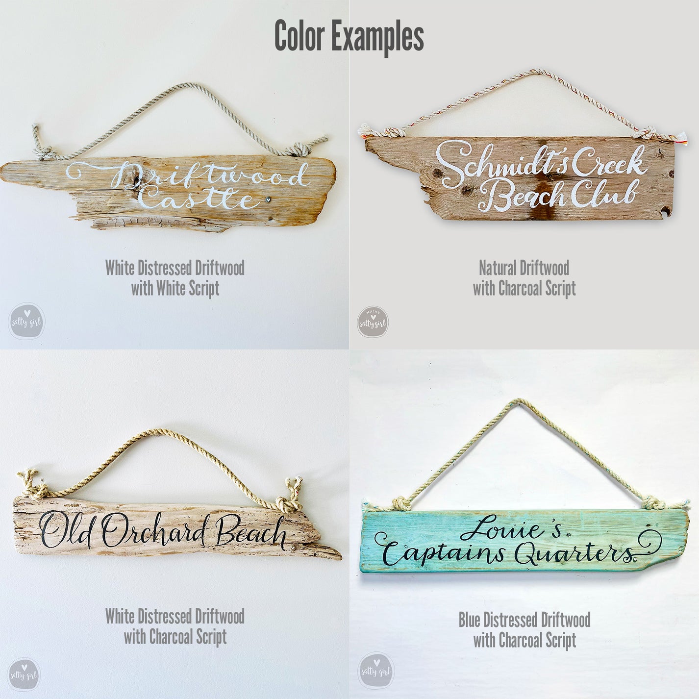 Custom Stacked Directional Wedding Signs on Post – Maine Salty Girl