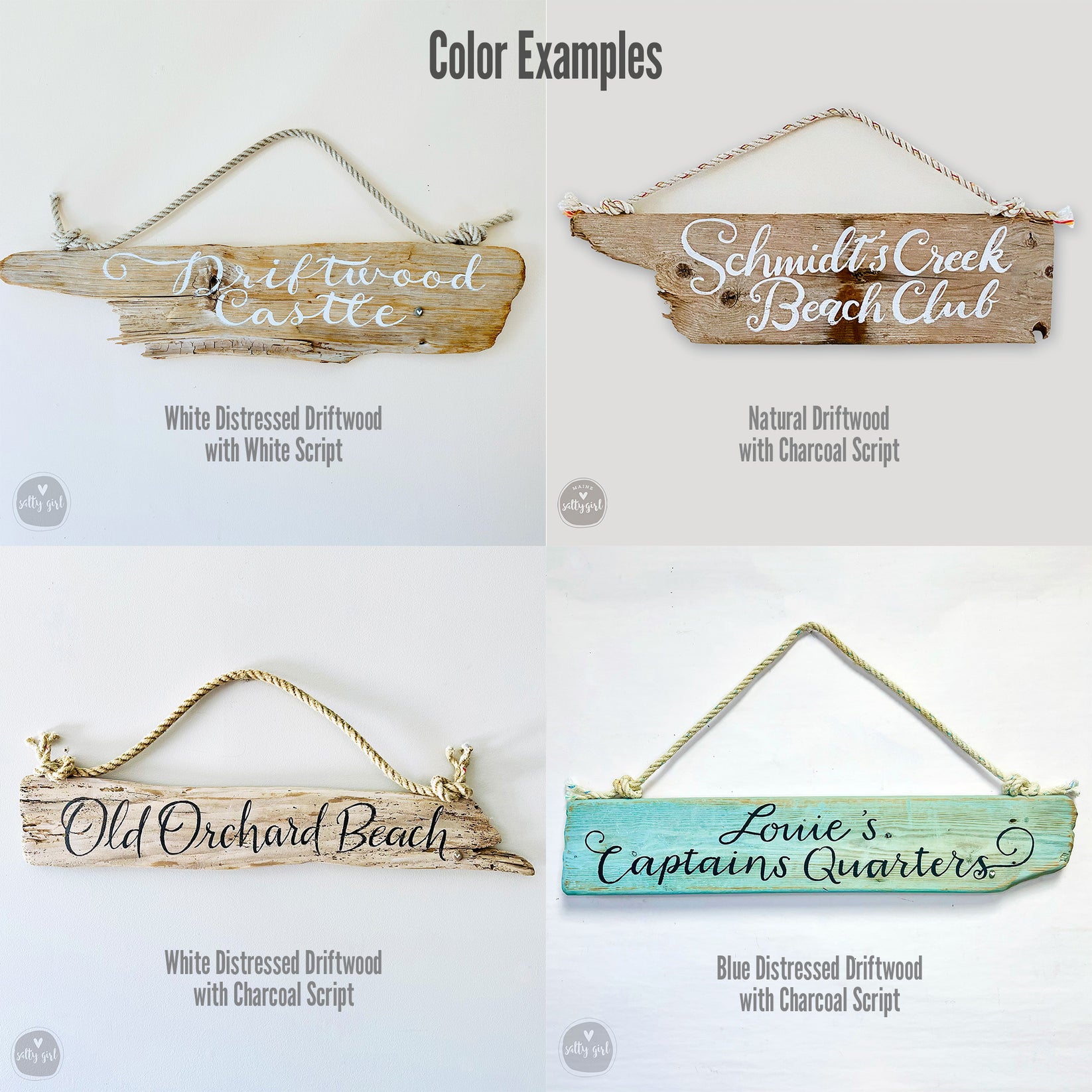 Custom Stacked Directional Wedding Signs on Post – Maine Salty Girl