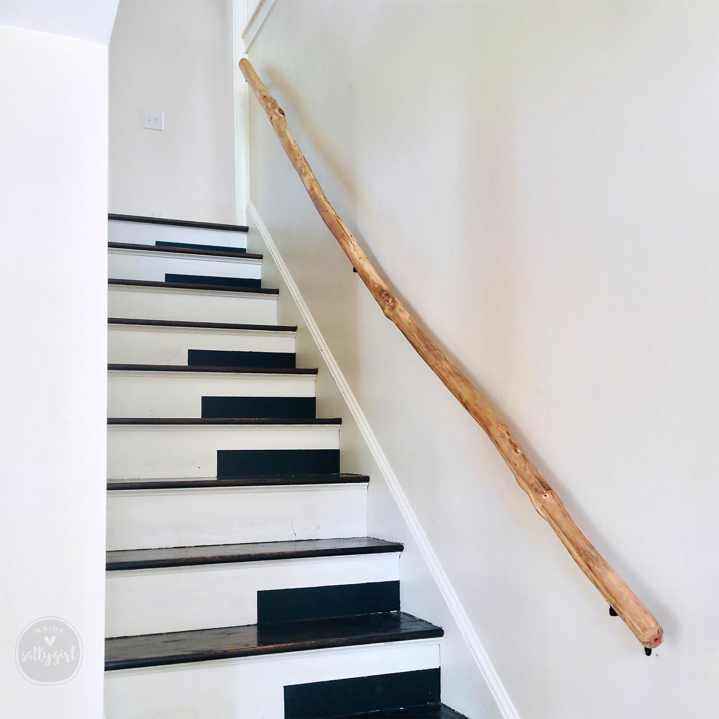9–14 ft Driftwood Handrail | Rustic Coastal Stair Railing – Maine Salty ...