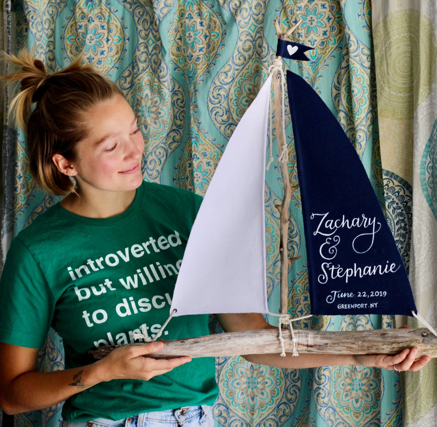 Custom Nautocal Sailboat Centerpiece - 29" Driftwood Sailboat Decor ...