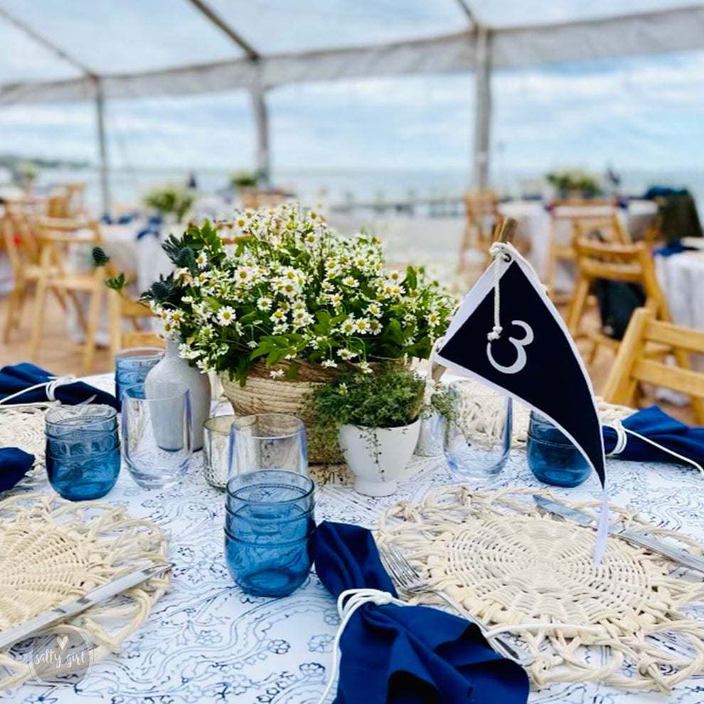 Centerpiece Pennant Flag, Wedding Table Number Flags, Nautical Wedding ...