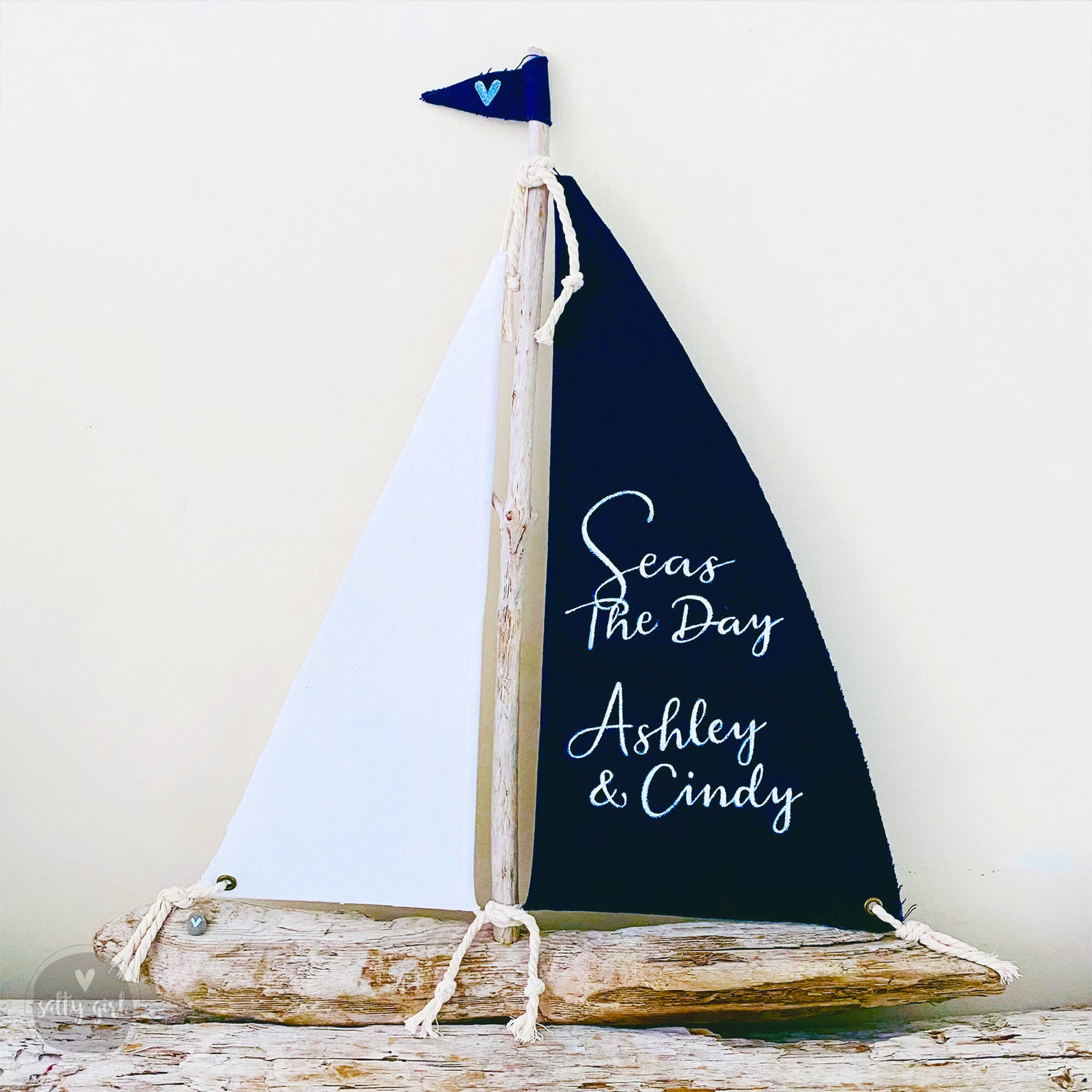 Sailboat Centerpiece - 16" Personalized Driftwood Sailboat for Wedding ...