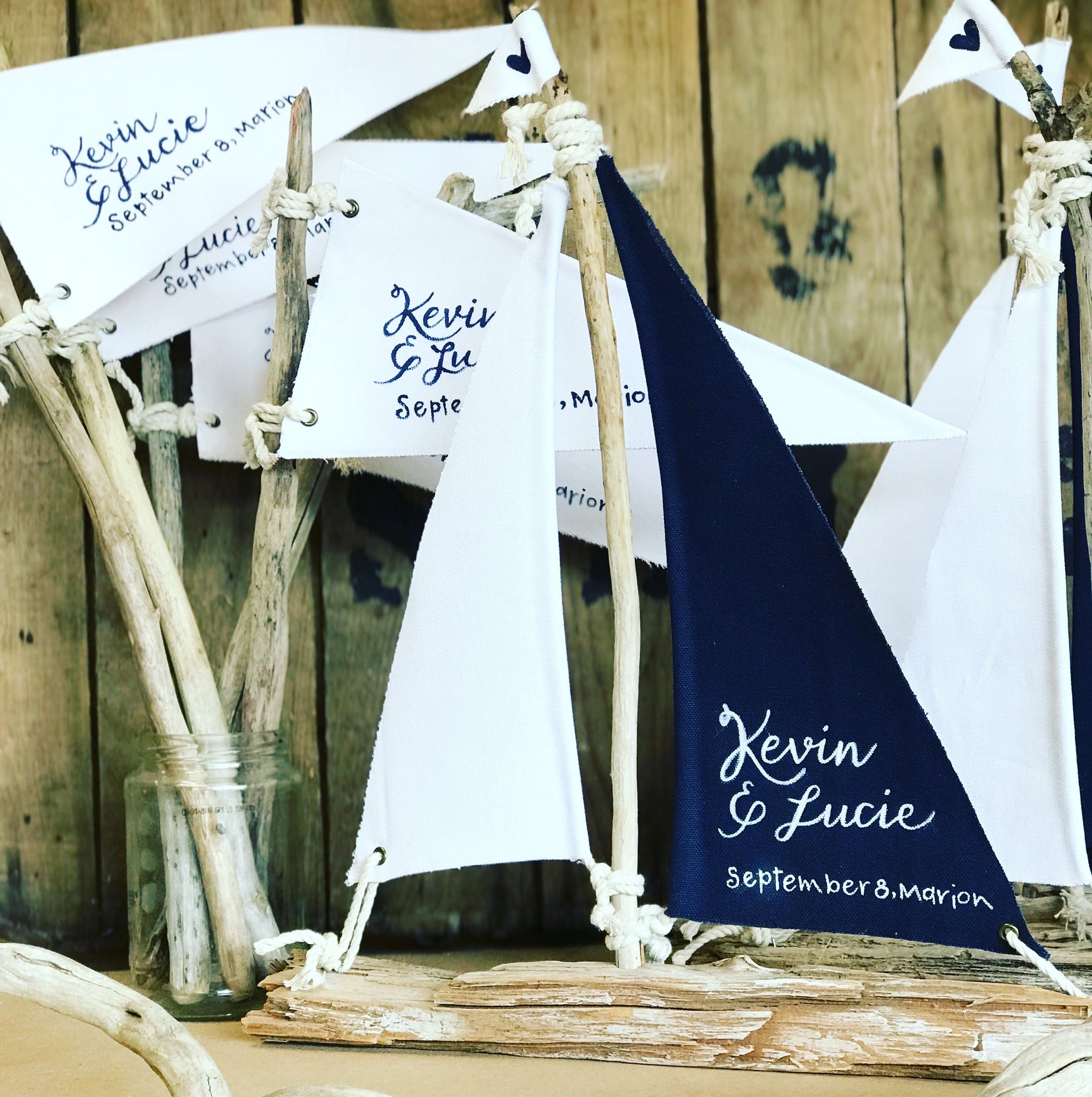 Table Markers - Rental Numbered Wedding Flags – Maine Salty Girl