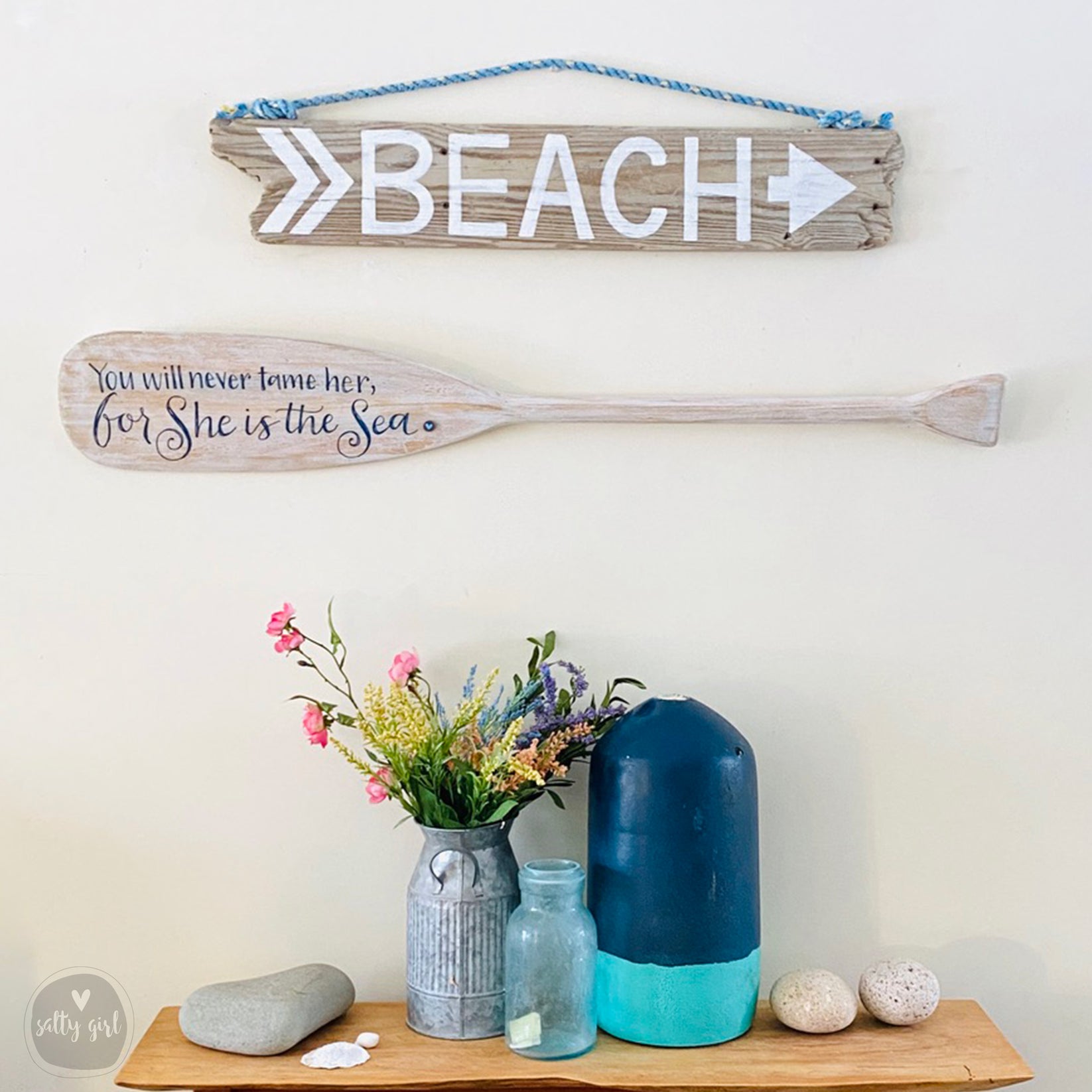 Painted Boat Oar - Custom Boat Paddle - Nautical Wall Art – Maine Salty ...