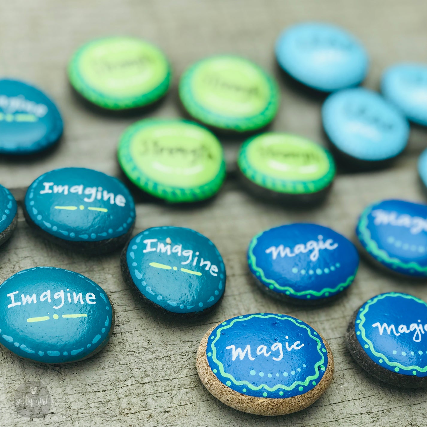 Painted Beach Stones with Whimsical Designs - custom event favors ...