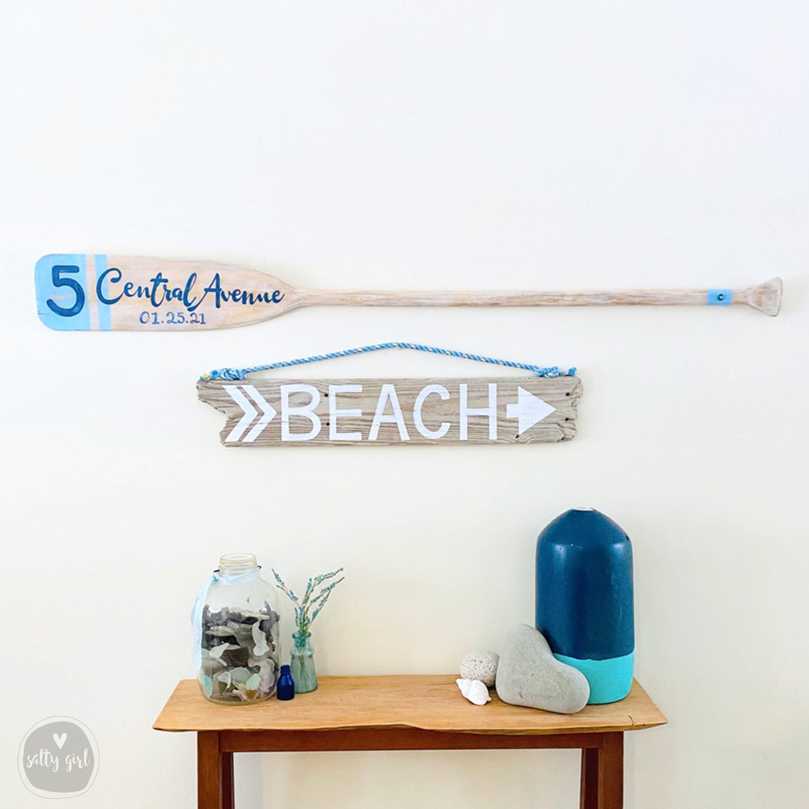 Painted Boat Oar - Custom Boat Paddle - Nautical Wall Art – Maine Salty ...