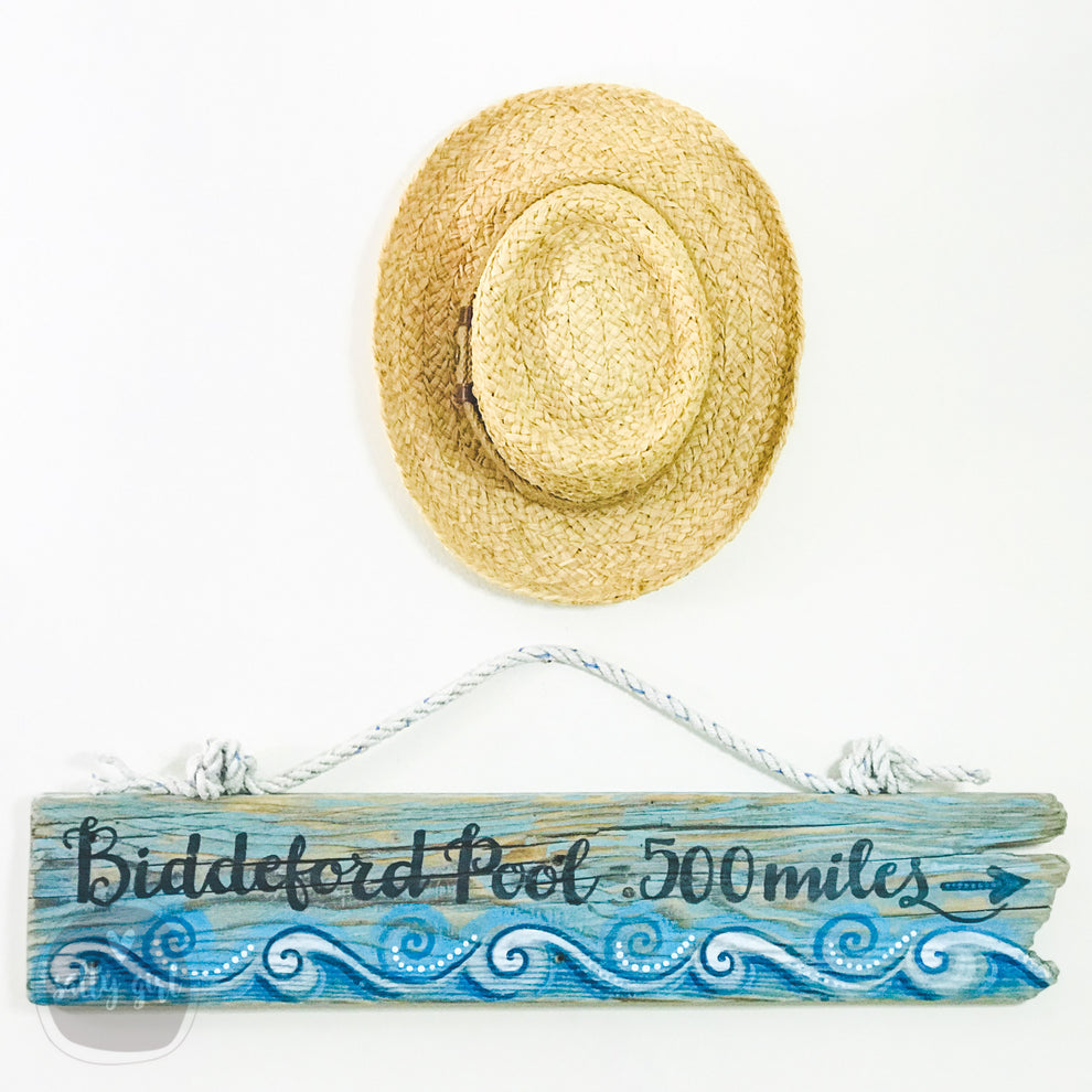 Custom Driftwood Sign with Nautical Waves | Coastal Wall Art Decor ...