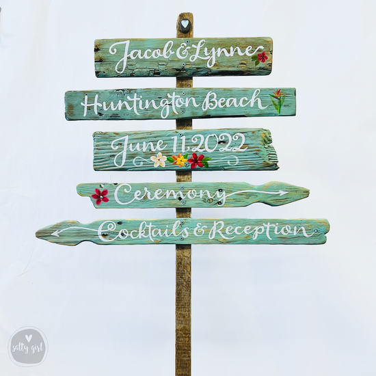 Custom Driftwood Wedding & Event Signs with Hand Painted Graphics on P ...