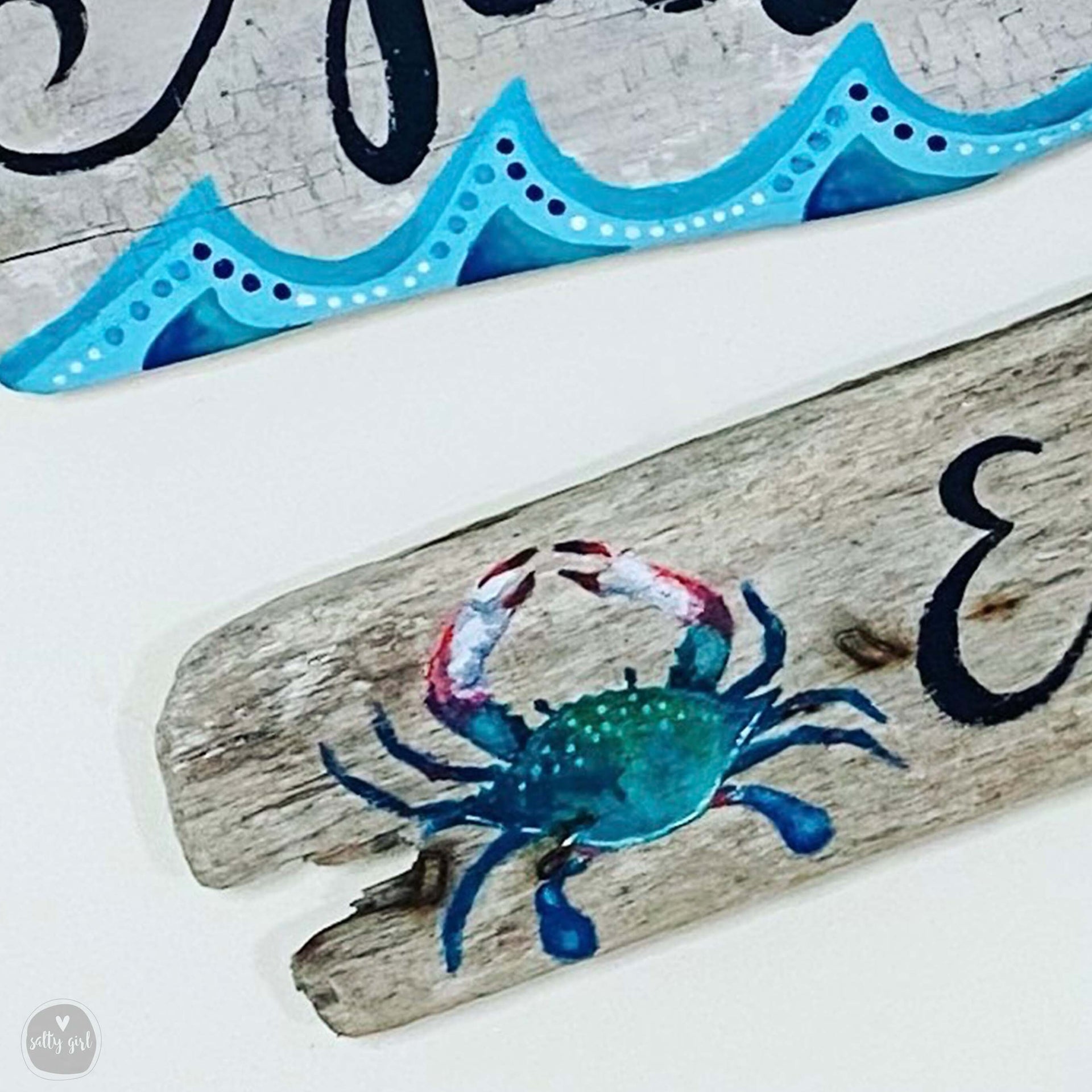Signs on a Post with Hand Painted Graphics – Maine Salty Girl