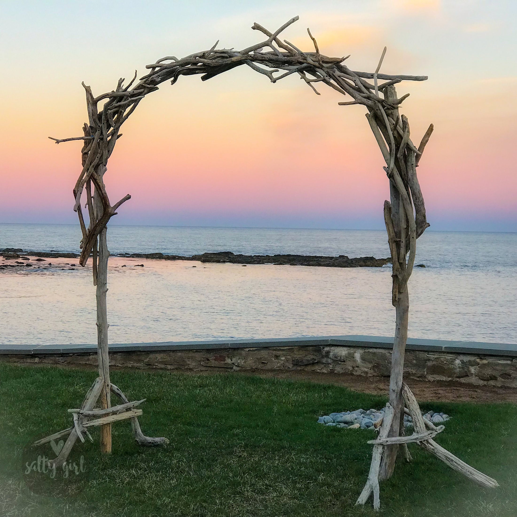 Wedding Arch made from Maine Driftwood - Curved Self-Standing Design ...